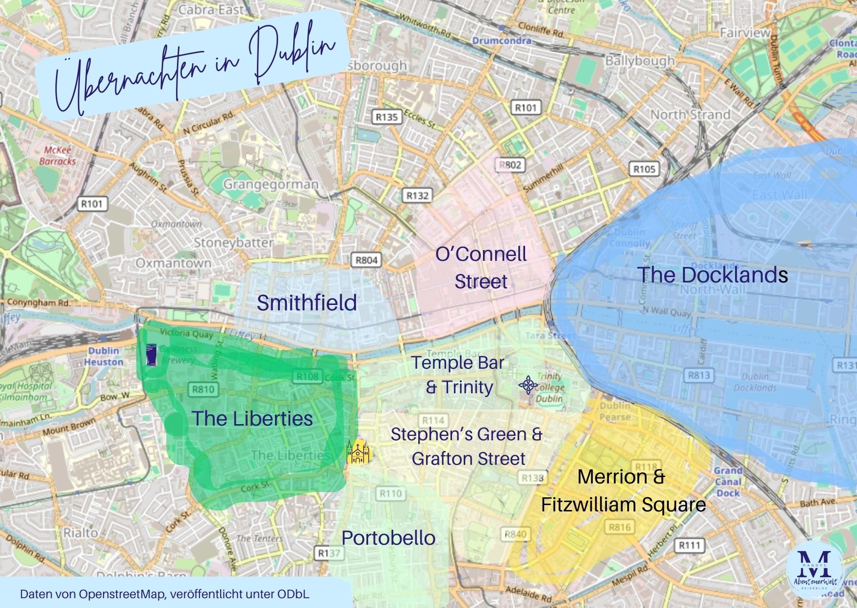 In Dublin Übernachten: Überblick der Viertel mit Hotel Tipps